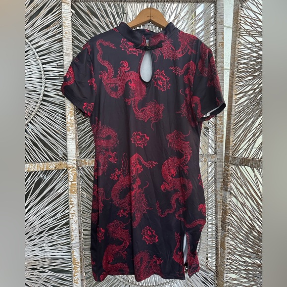 SHEIN | Dresses | Chinese Mini Short Qipao Dress With Gothic Spandex ...